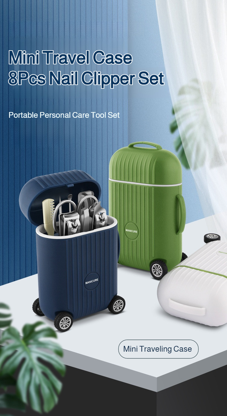 8 Pcs Nail Clipper Stainless Steel Portable Household Nail Clipper Cute ...