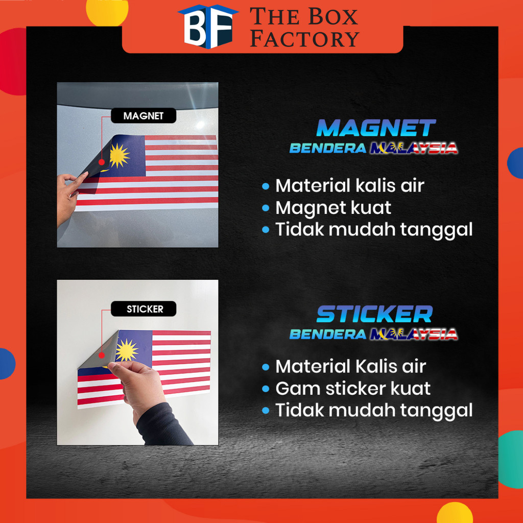 TBF Sticker Magnet Poster Malaysia Flag Bendera Merdeka Sticker Merdeka ...