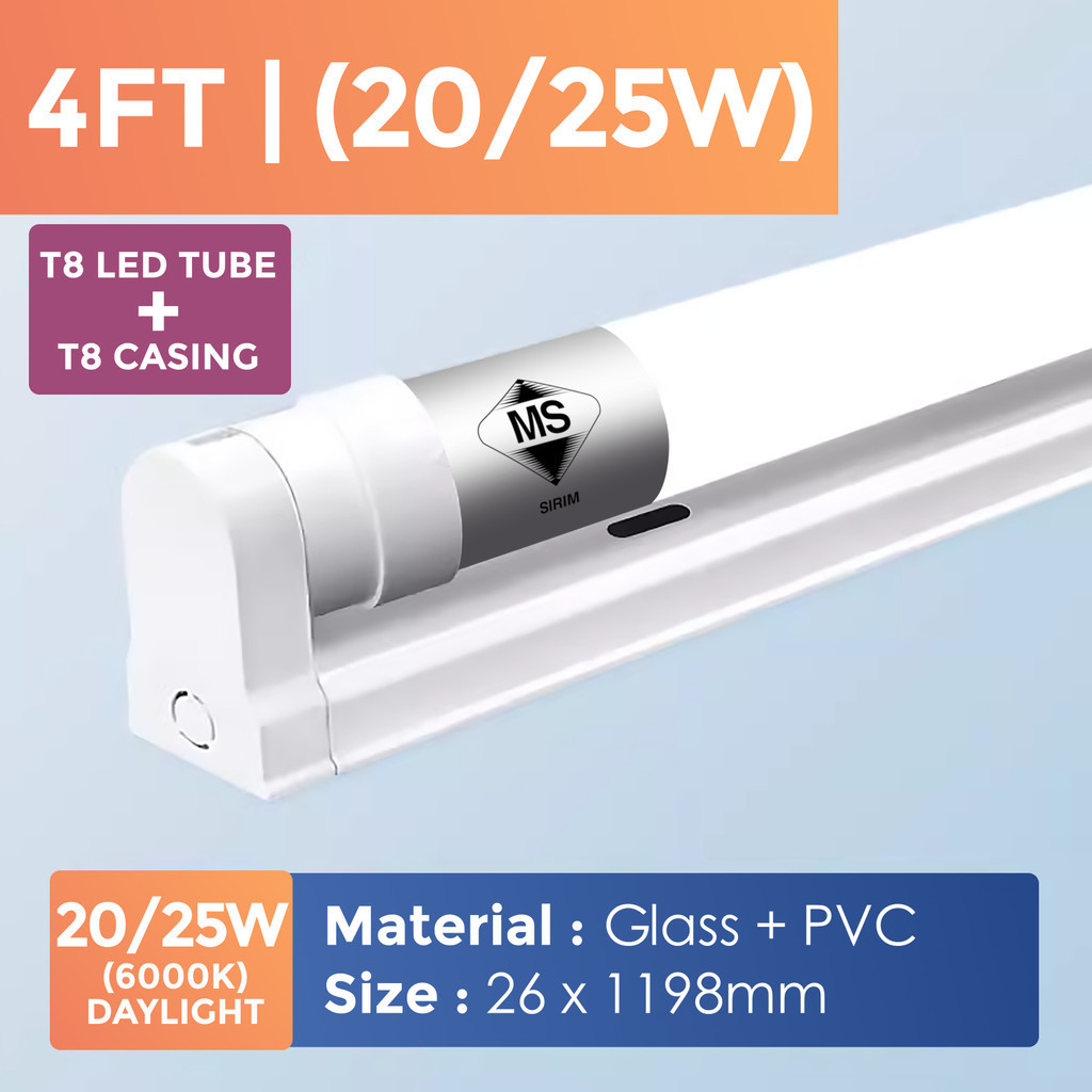 【FULL SET】 T8 LED Tube Lampu Led Siling Led Ceiling Light Panjang Lampu Kalimantang Led Set With ...