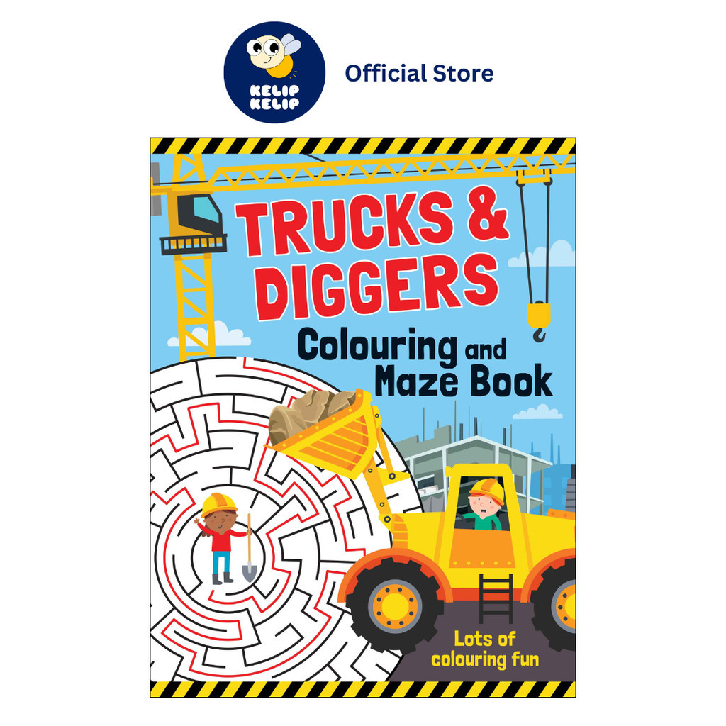Trucks & Diggers Colouring & Maze Book For Kids With Amazing ...