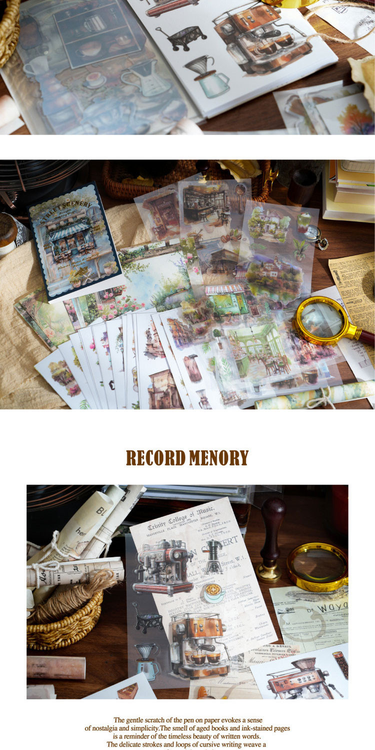 QOUZMO 54pcs/pack Vintage Junk journal sticker book[Wind from Your ...