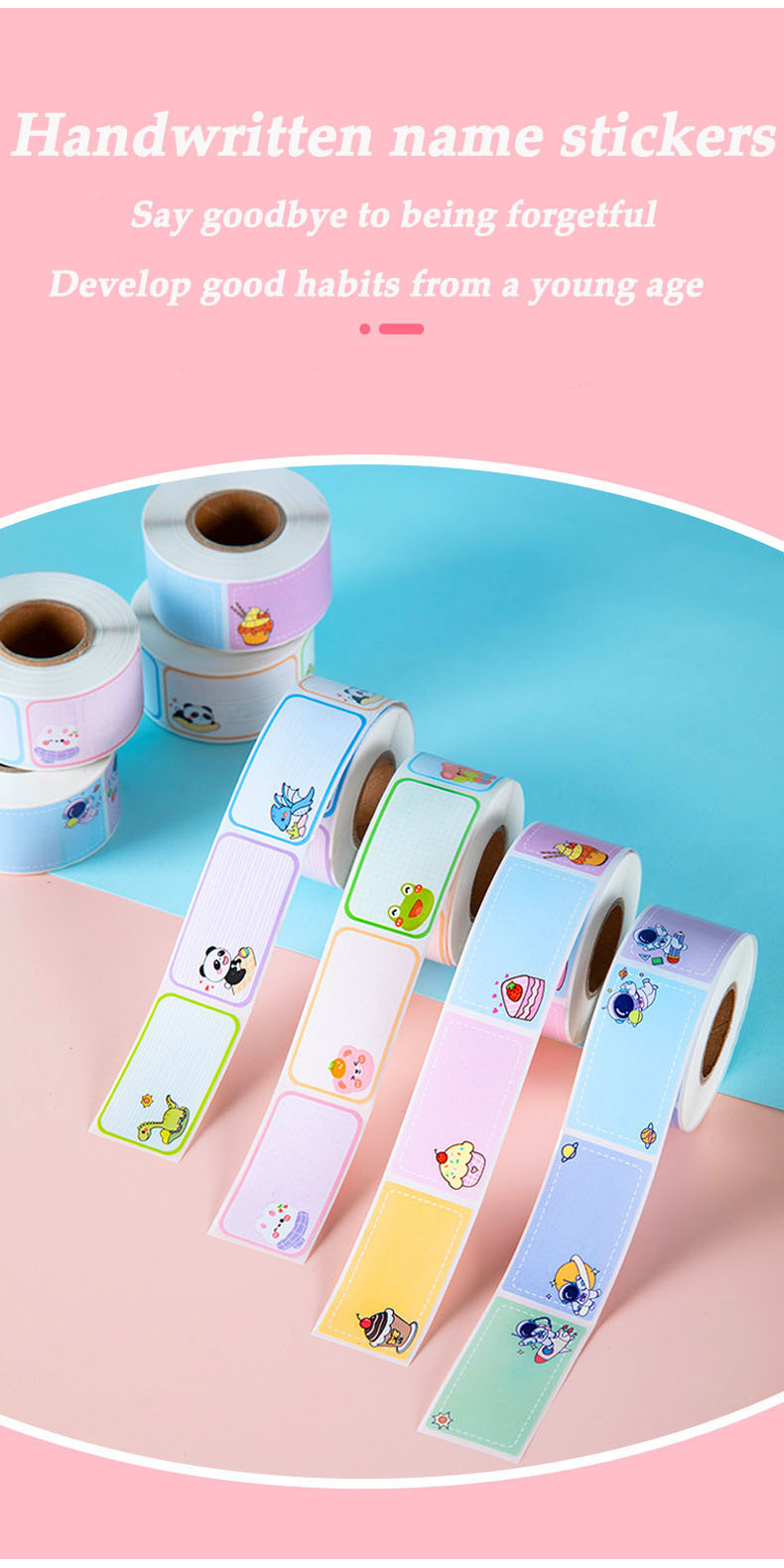 100/280Pcs cartoon name sticker, handwritten water cup sticker, non ...