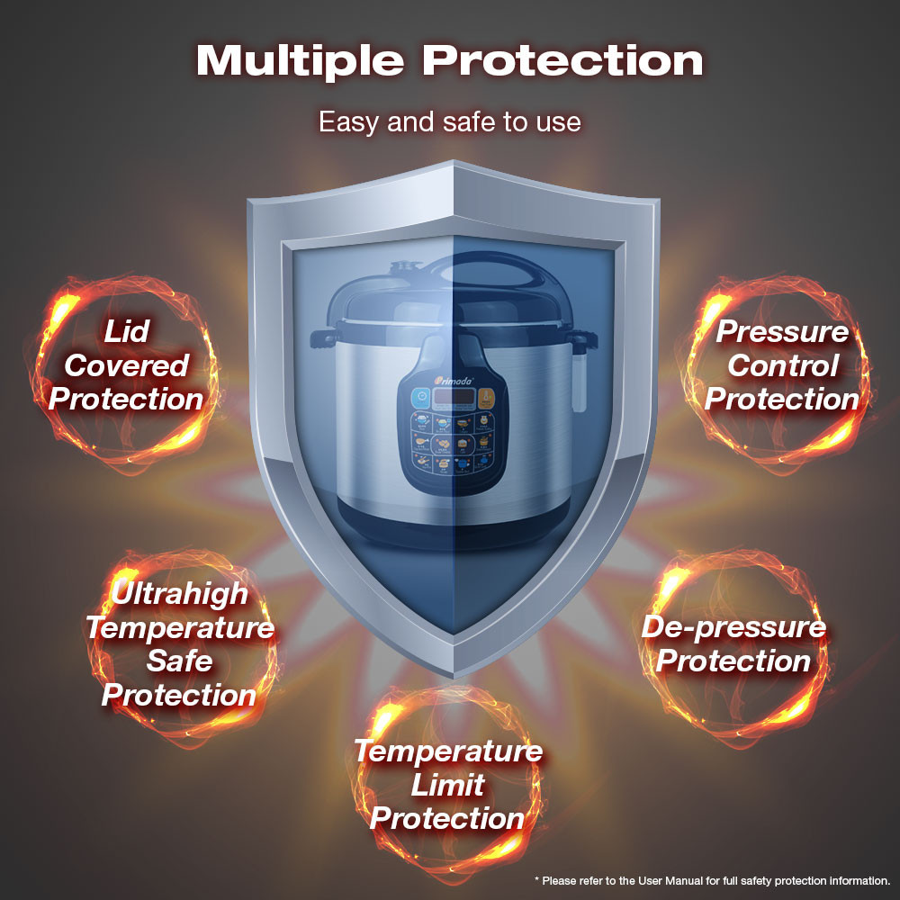 Primada 6 Liter Pressure Cooker PC6030 (1 NON STICK POT + FREE 2 ...