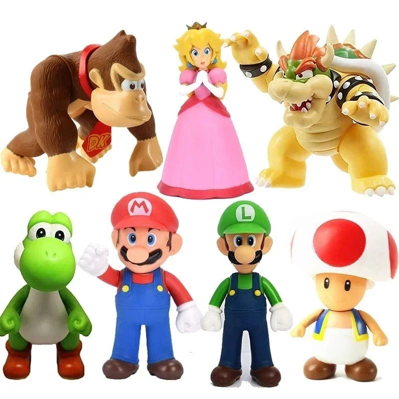 50Pcs Super Mary Action Figure Toys Mario Bros Luigi Yoshi Donkey Kong ...