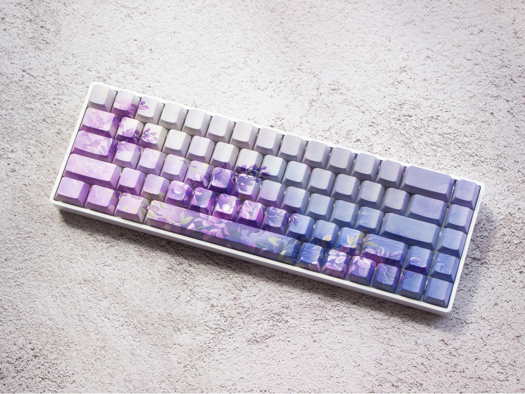Flower Keycaps Lotus/Rose/Wisteria PBT Cherry Profile Side print Light ...