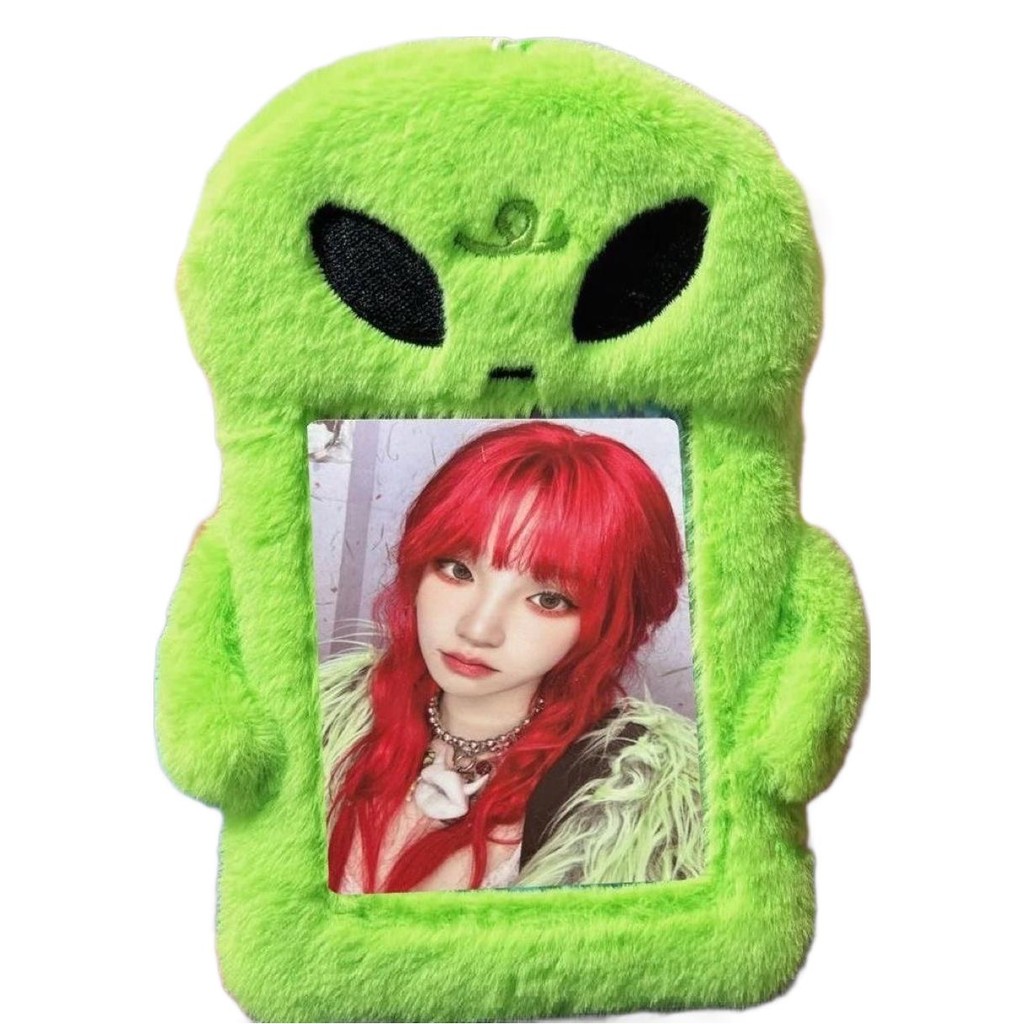 Kawaii Cartoon Alien Plush Photocard Holder Business Card Holder Credit ...