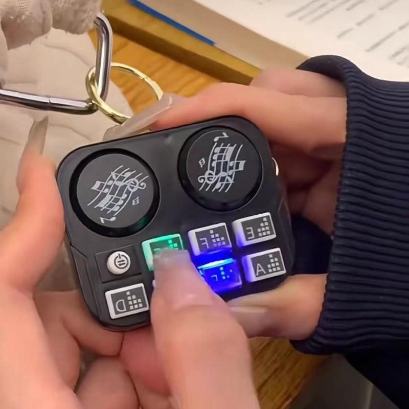 Creative DJ Machine Music Keychain Toy Funny Luminous Sound ...