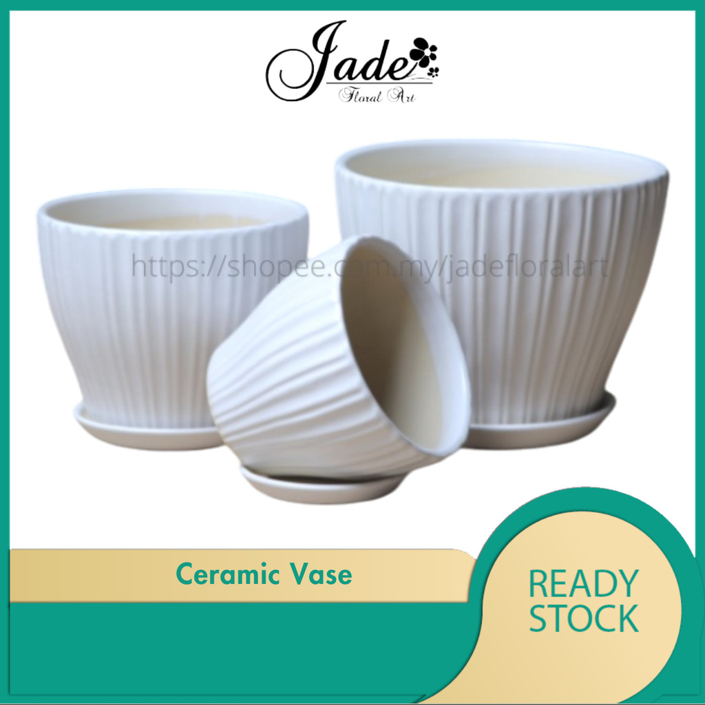 PASU ORKID / CERAMIC VASE / FLOWER POT / PASU SERAMIK / APPLE POT ...