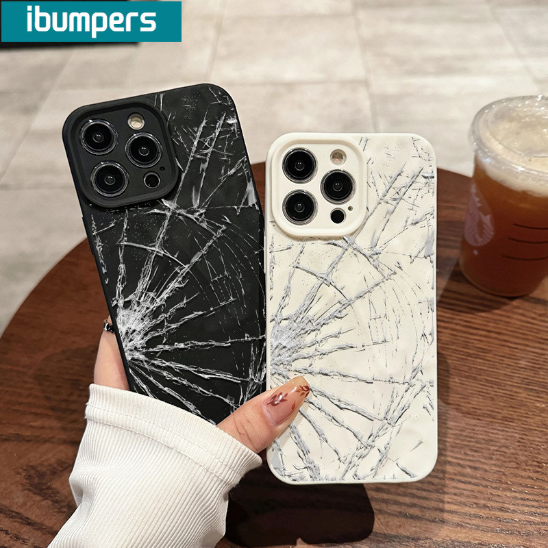 Weird Simple Funny Casing Broken Glass Pattern Phone Case for Iphone 16 ...