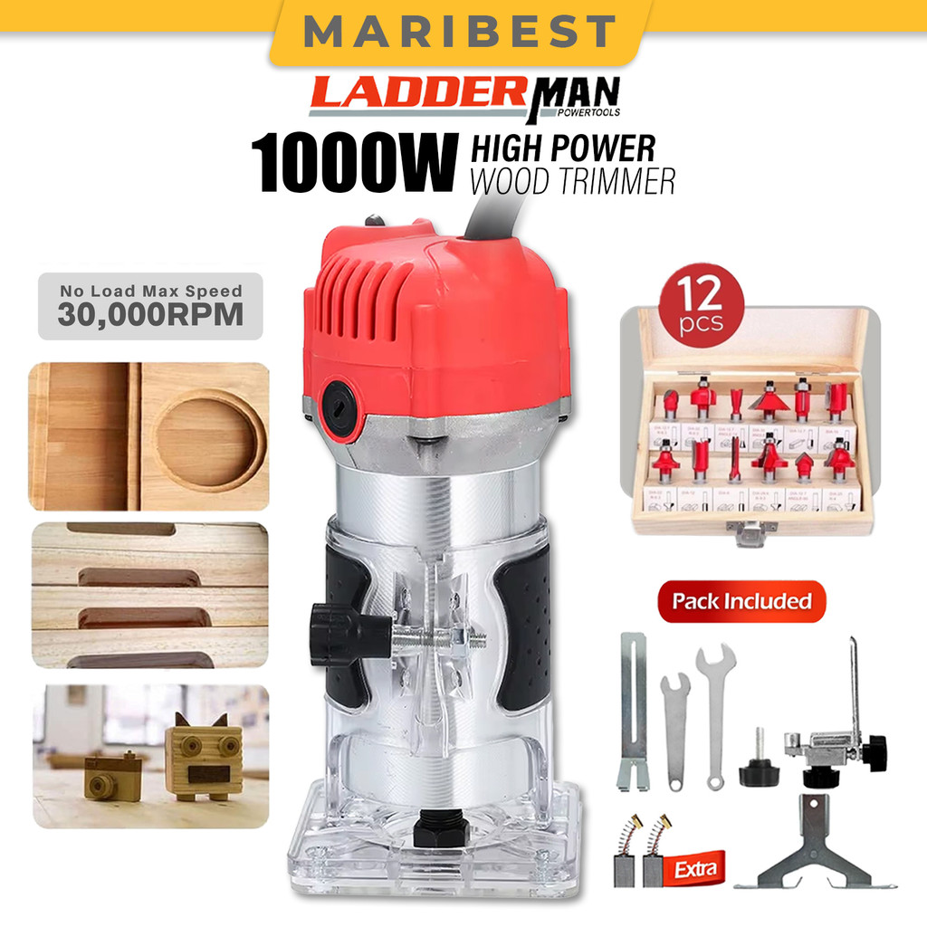 Ladderman 1000W 230V Electric Hand Trimmer Wood Trimmer Router Machine ...