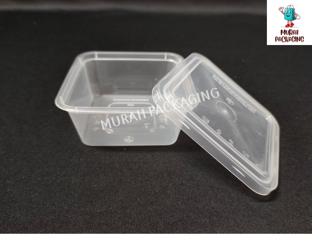 SQ250 Square Plastic Disposable Food Container (50pcs±) / Bekas Petak ...