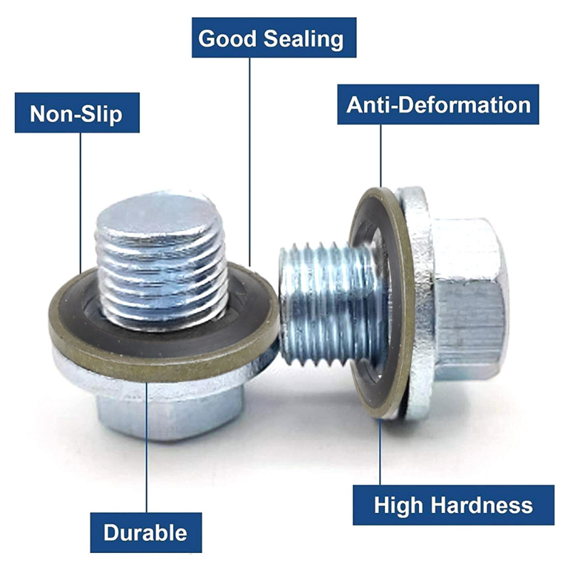 100Pcs O Ring Oil Drain Plug Gasket Set - Sealing Gasket Assortment Kit ...