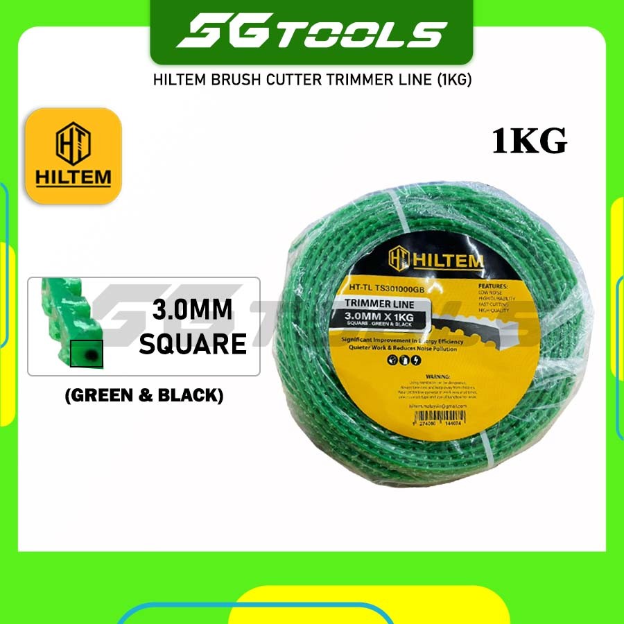 HILTEM BRUSH CUTTER TRIMMER LINE W/TEETH 3.0MM SQUARE (1KG) HEAVY DUTY TRIMMER LINE/TALI MESIN ...
