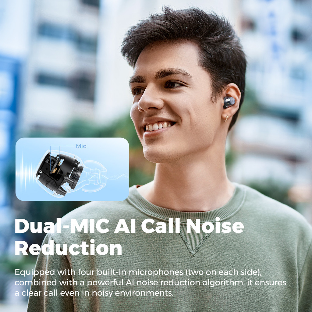 SoundPEATS Clear Dot Transparent Series Bluetooth 5.3 Earbuds with ENC ...