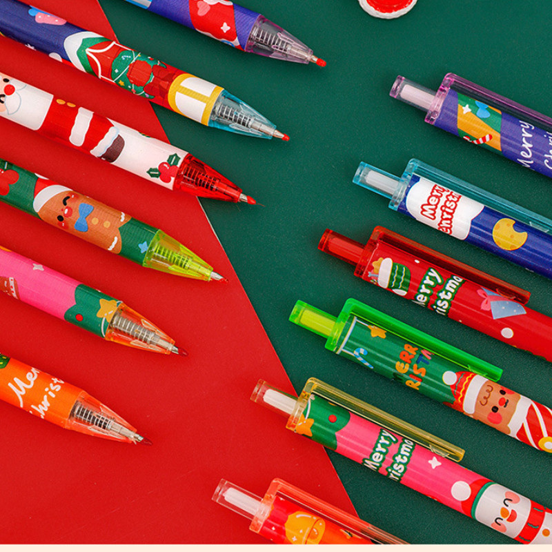 Cute Santa Claus Christmas Gel Pens 0.5mm Black Ink Retractable Writing ...
