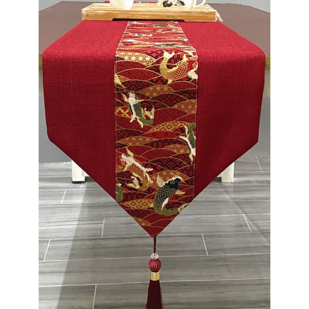 Chinese Table Flag Red Wedding Festive Long Coffee Table Tablecloth ...