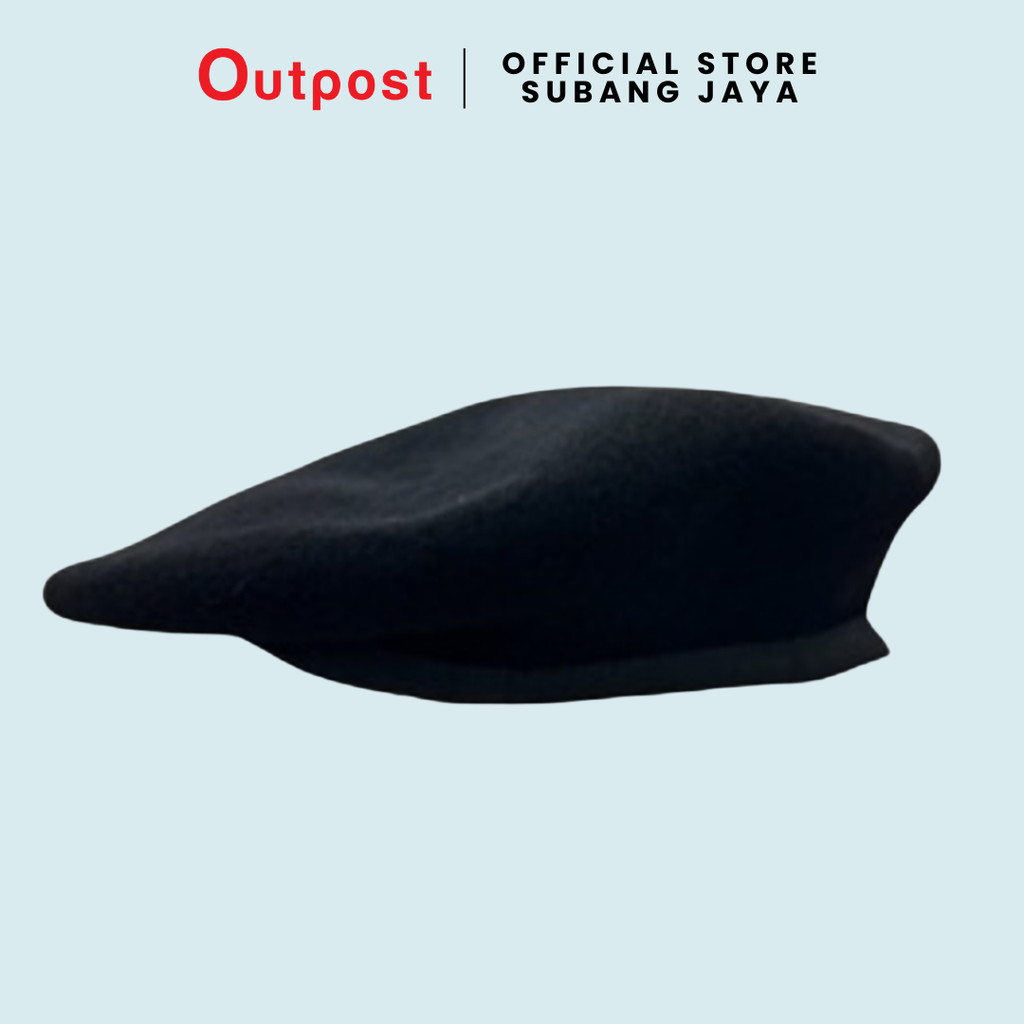 Outpost Wool Black Beret / Outpost Wool Beret Hitam Bulan Sabit Merah ...
