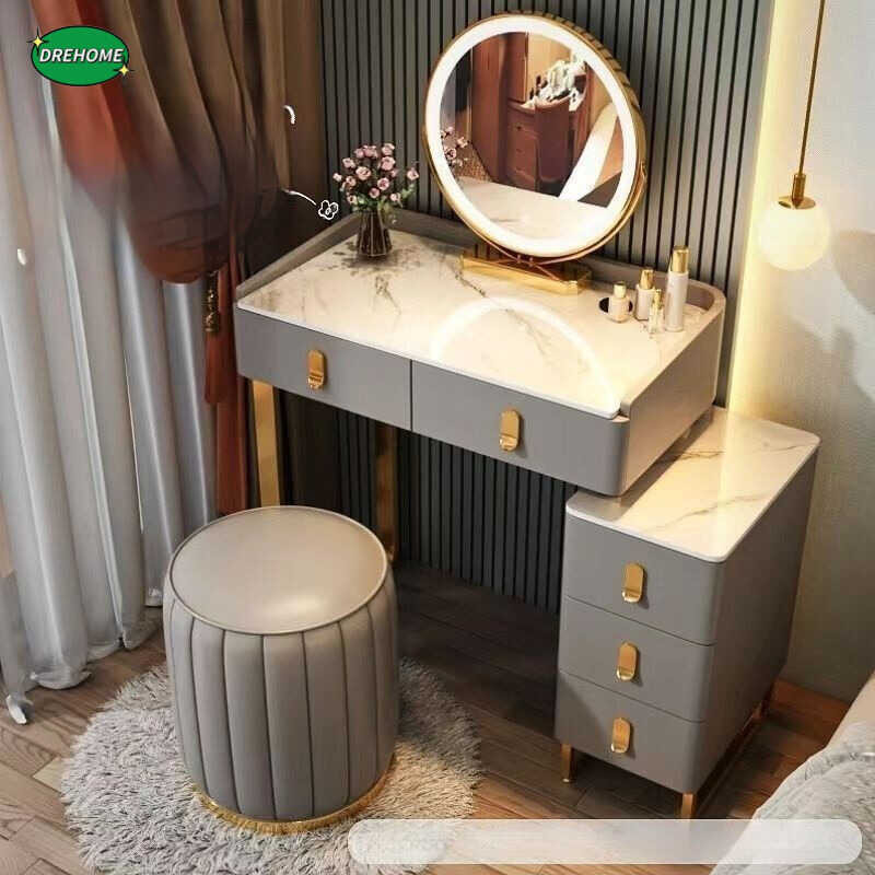 DRE Italian Style Dressing Table Solid Wood Modern Simple Dressing ...