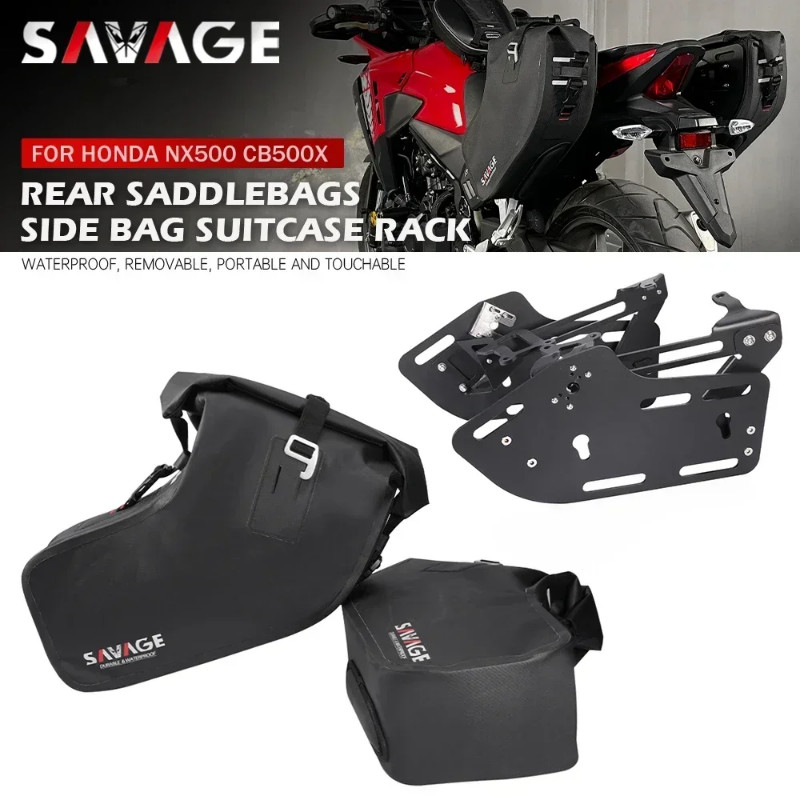 For HONDA NX500 CB500X Motorcycle Side Bag Suitcase Travel Tail Box ...