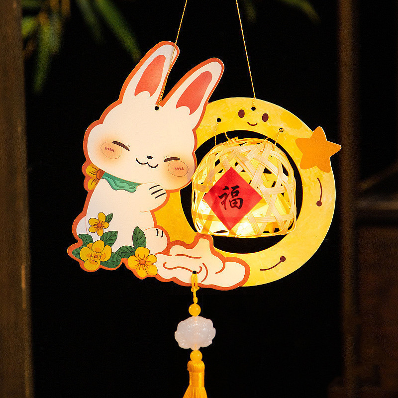 Mid-Autumn Bamboo Lantern Kit Handmade Diy Rabbit Handheld Lanterns ...
