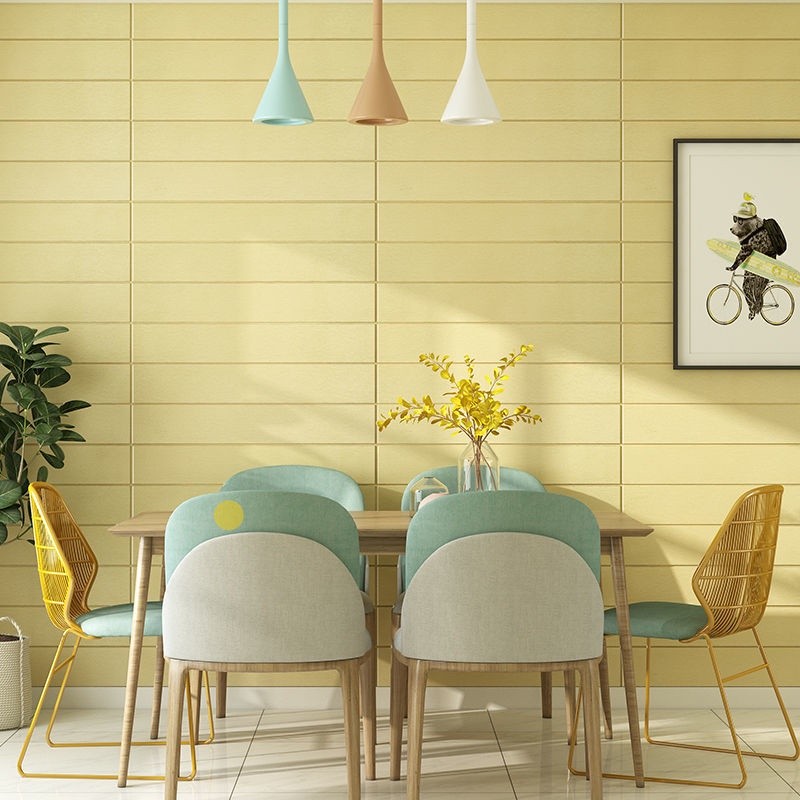 3D Wall Sticker Wooden Foam Wallpaper Wall Paper Dinding Adhesive ...