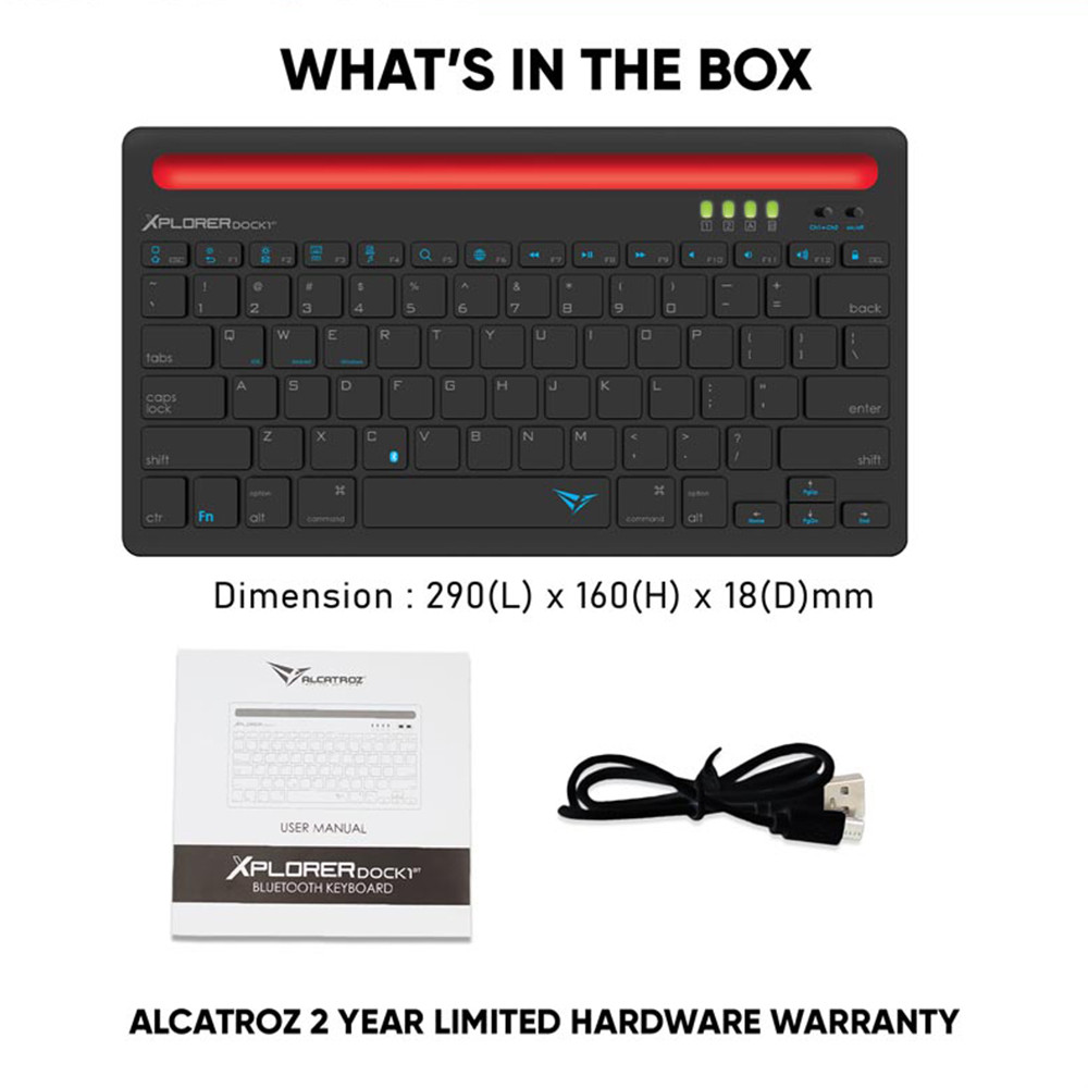 Alcatroz Xplorer Dock 1 BT Bluetooth Keyboard With Docking For Tablet ...