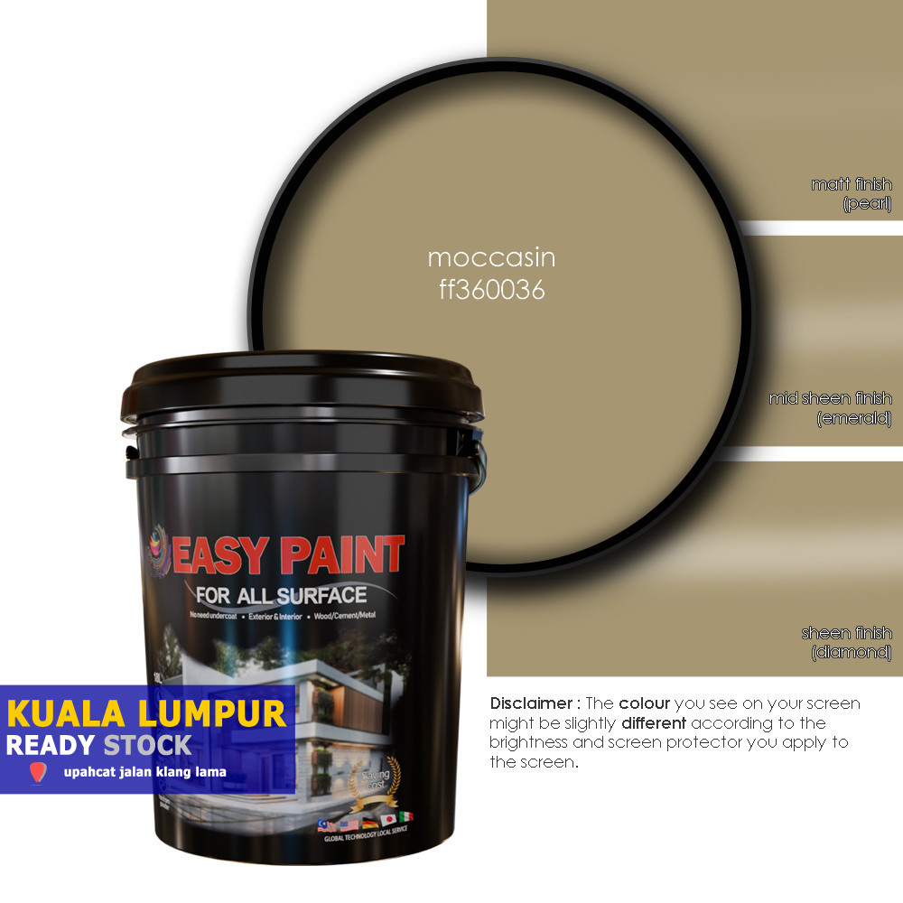 1 Liter and 5 Liter - MOCCASIN FF360036, Easy Paint All Surface for ...