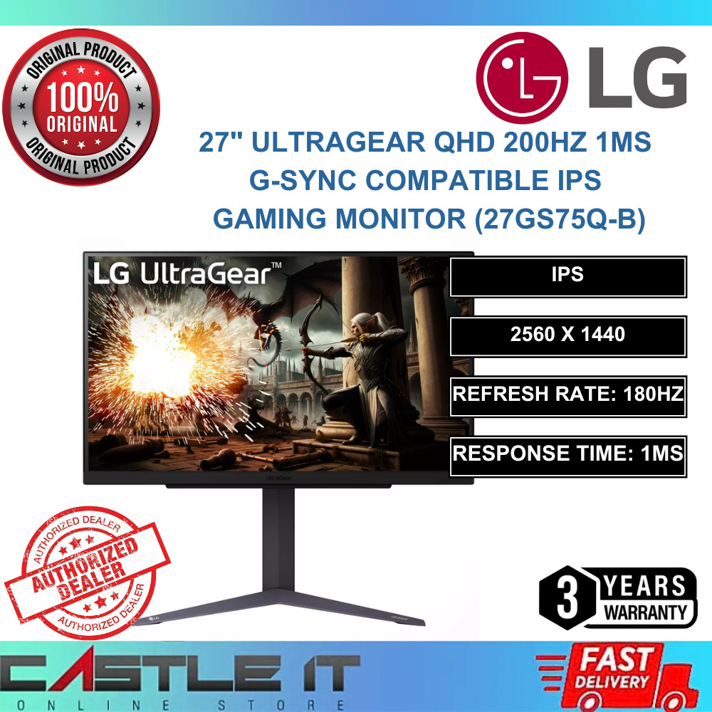 LG UltraGear 27GS75Q QHD 200Hz 1MS IPS Gaming Monitor (27GS75Q-B) G ...