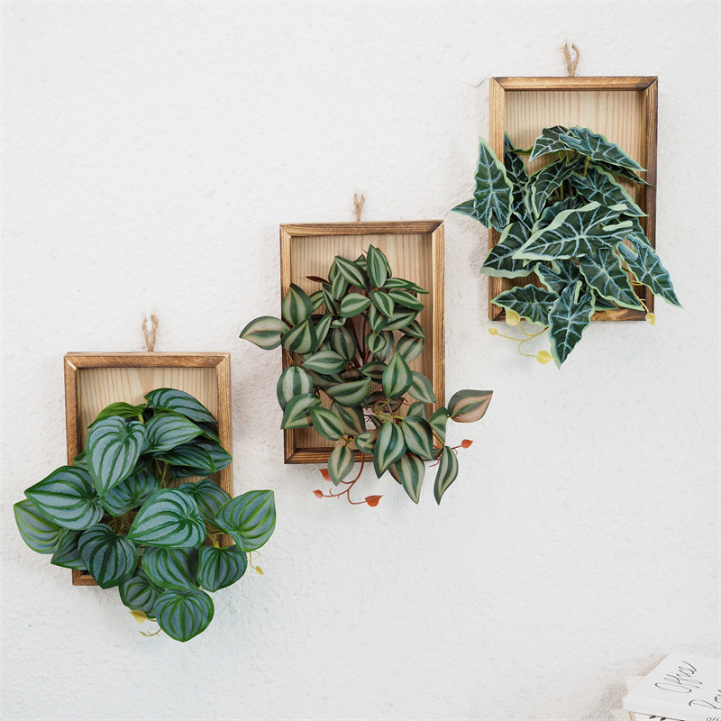 Artificial Plants Wall Hanging Decor - Faux Monstera Leaves in Solid ...