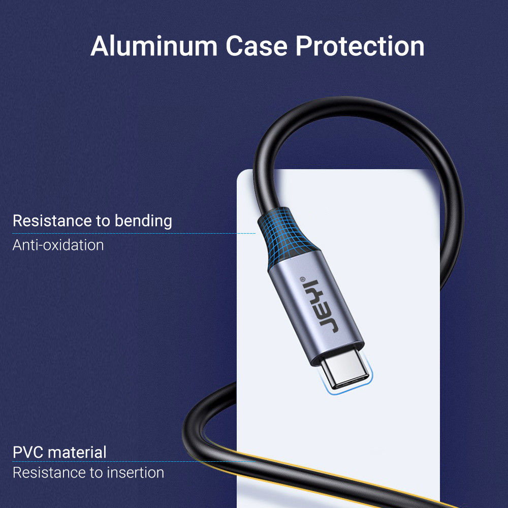 JEYI Type-C 3.1 Gen 2 Male to Female Extension Cable 3A PD60W USB C ...