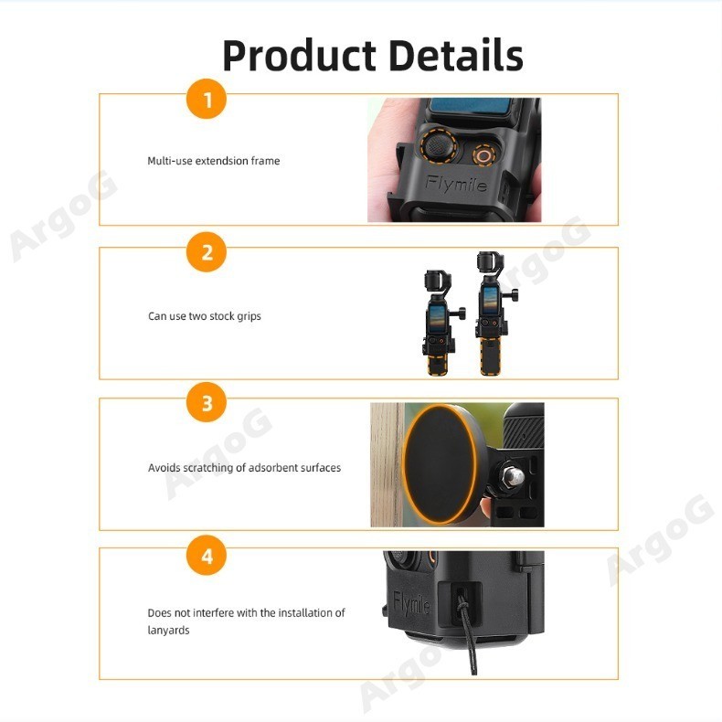 ArgoG Magnetic Mount For DJI Osmo Pocket 3 Expansion Adapter with Cold ...