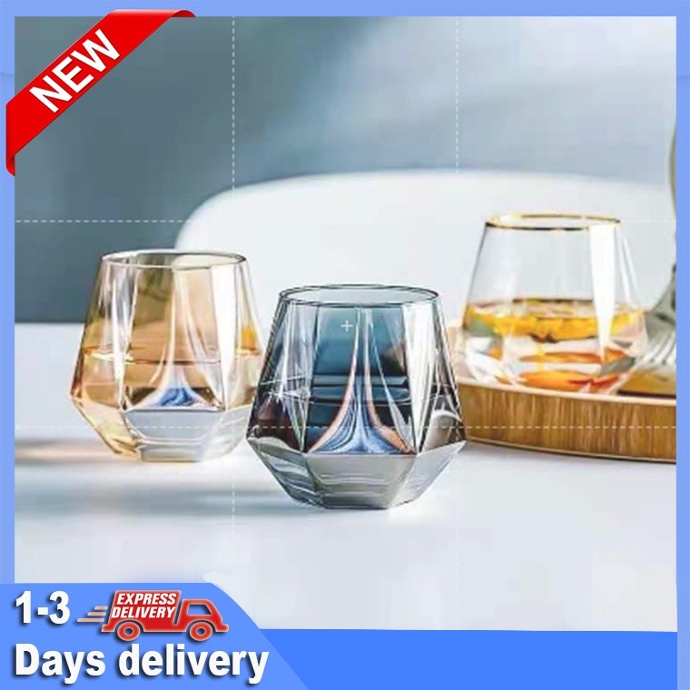 Glassware Milk Cup Series High Quality Drinking Glass Wine Glass Gold ...