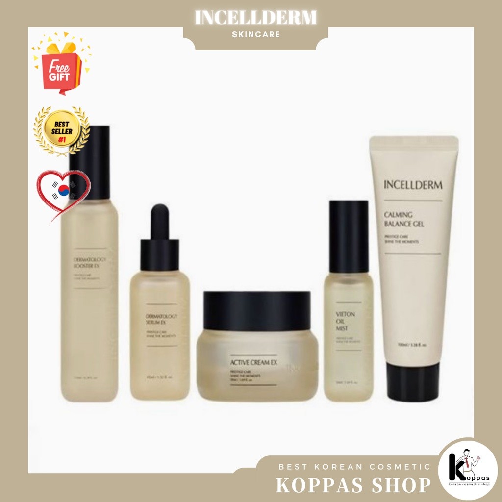 INCELLDERM Dermatology Booster EX+Serum EX+ Active Cream EX+Oil Mist+ ...