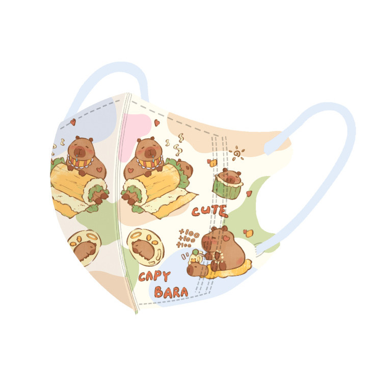 Small Capybara 3-12-year-old Children's Mask 50pcs 3D Kids Mask ...