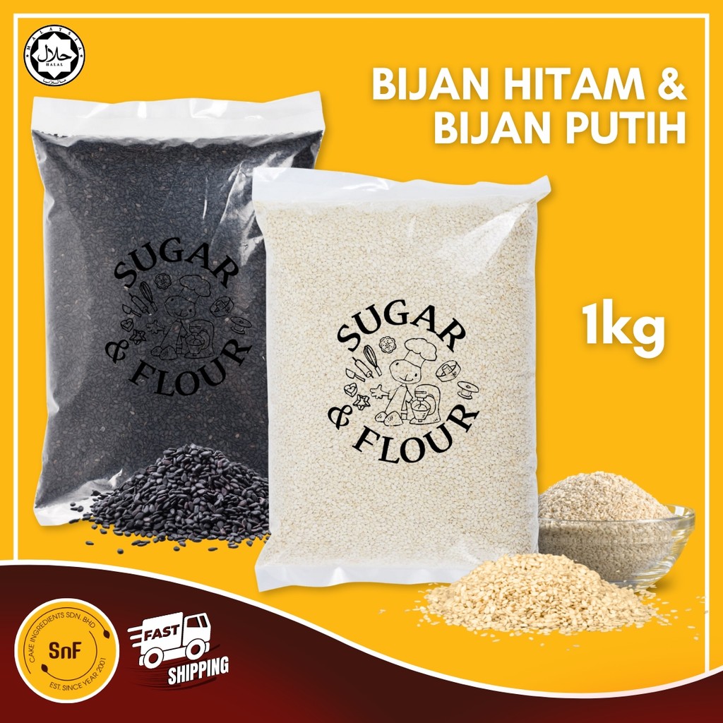 Sesame Seeds Black White Bijan Hitam Bijan Putih Halal 1kg | Shopee ...