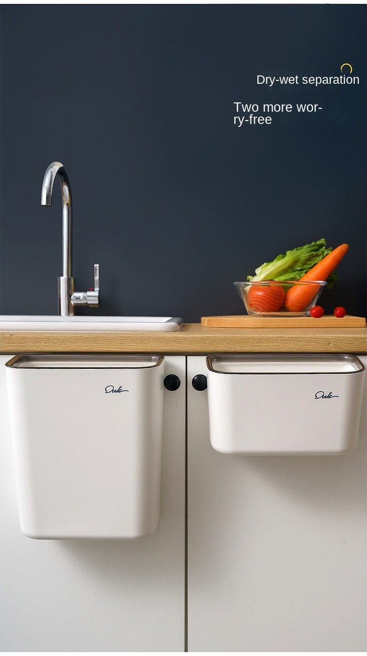 HOMENHOME Wall mounted non perforated pressure ring garbage bin with ...