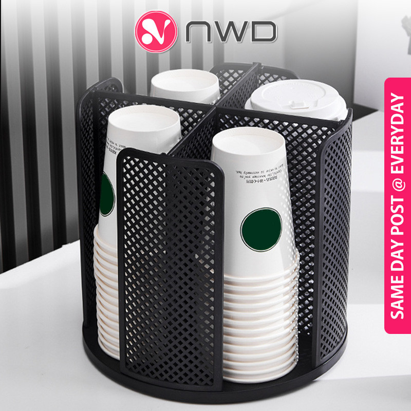 𝗘𝗔𝗦𝗬 𝗦𝗣𝗜𝗡 》360° Rotate Paper Cup Holder Dispenser Detachable Disposable ...