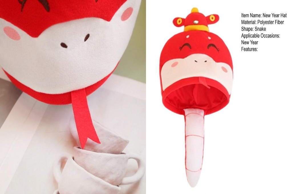 ganjou Snake Hat Festive Snake Hat Chinese New Year Snake Hat Costume ...