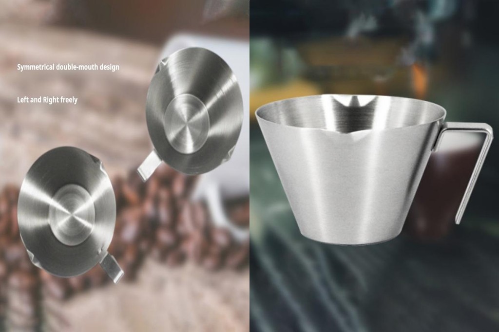 Sa Coffee Measuring Cup with Scale Double Spout Metal Measuring Cup ...