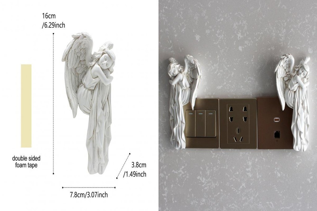 greensea| Winged Angel Door Frame Decoration Sleeping Angel Door Corner ...