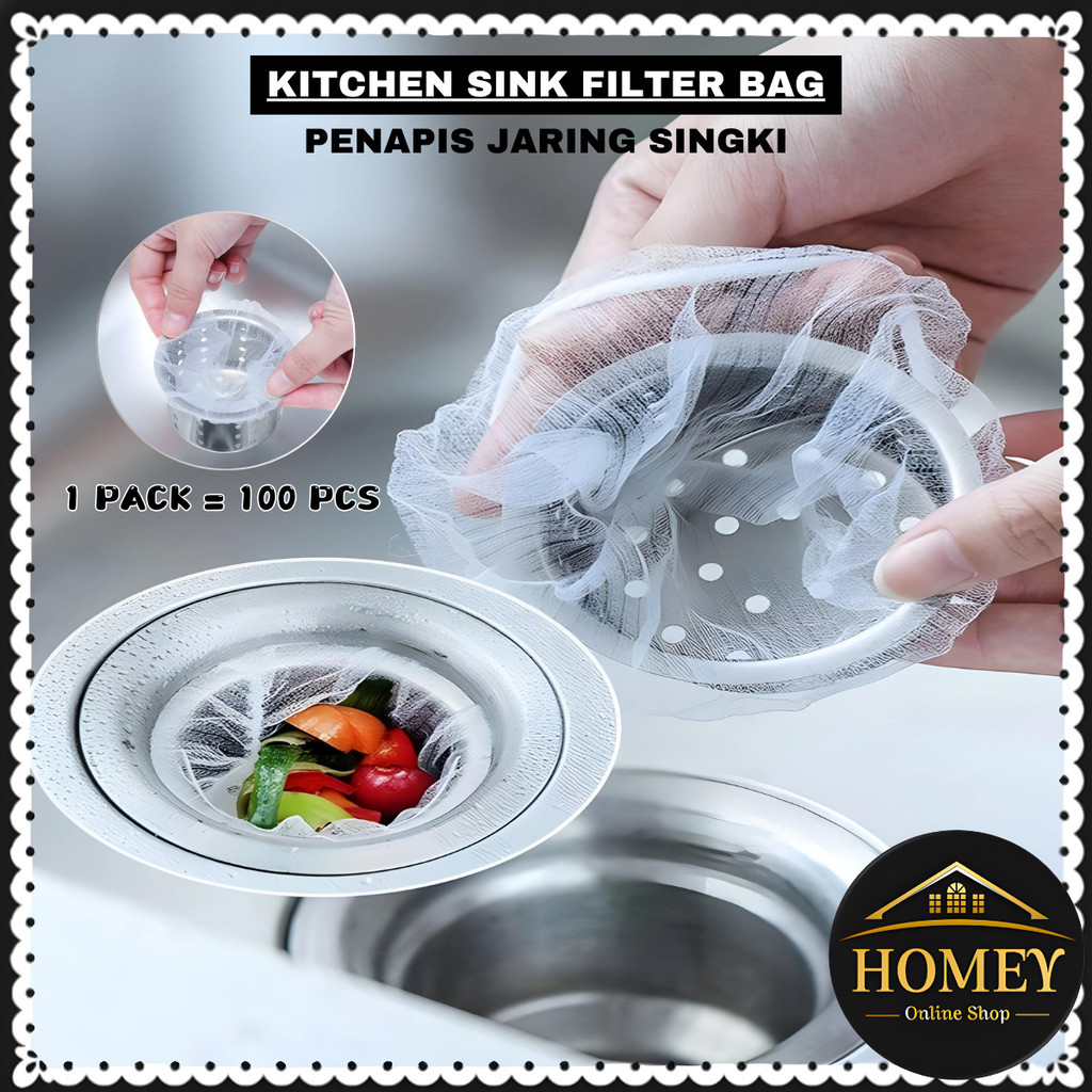 100pcs Kitchen Sink Filter Net Elastic Disposable Bathroom Hair Prevent ...