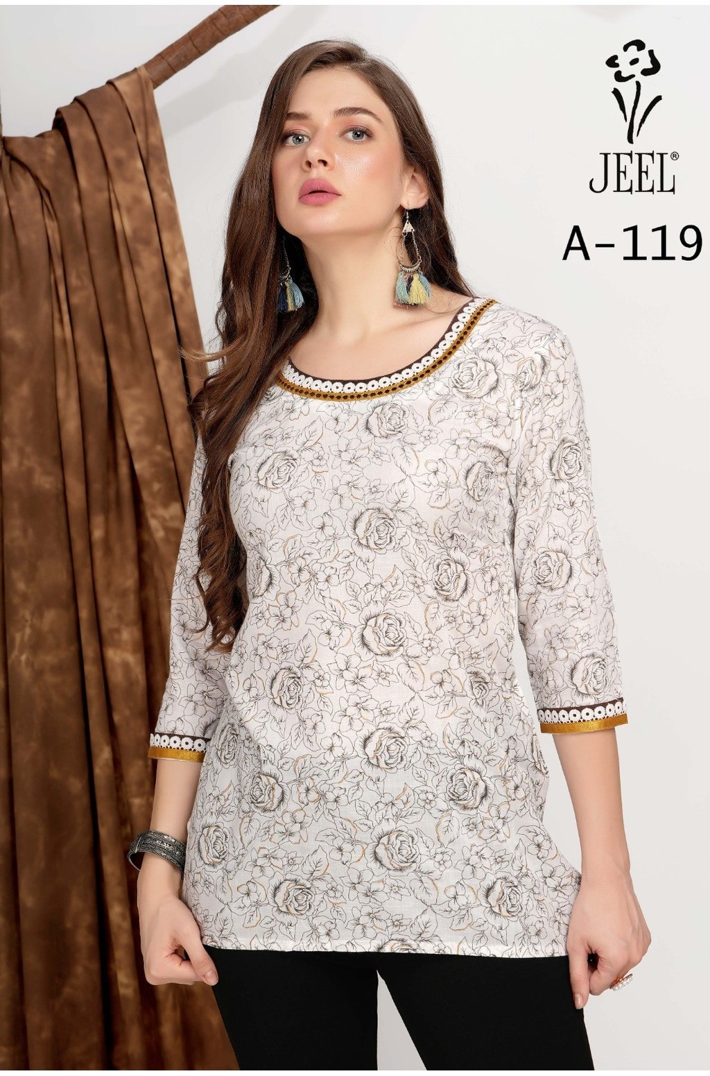 JEEL Short Kurtis-White Edition for Casual and Office Wear Tops Only A ...
