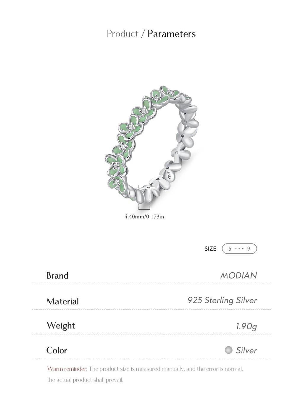 MODIAN 925 Sterling Silver Flowers Bands Rings For Women White Gold ...