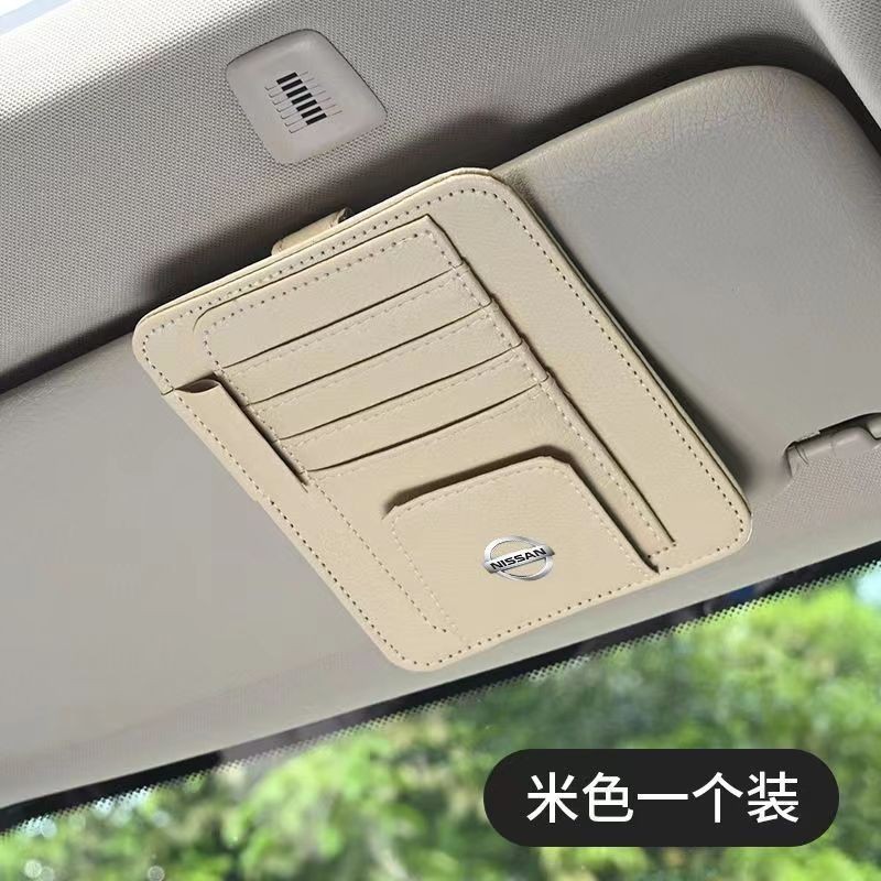 Car Card Holder Sun Visor Organizer For Nissan Almera X-Trail Frontier ...