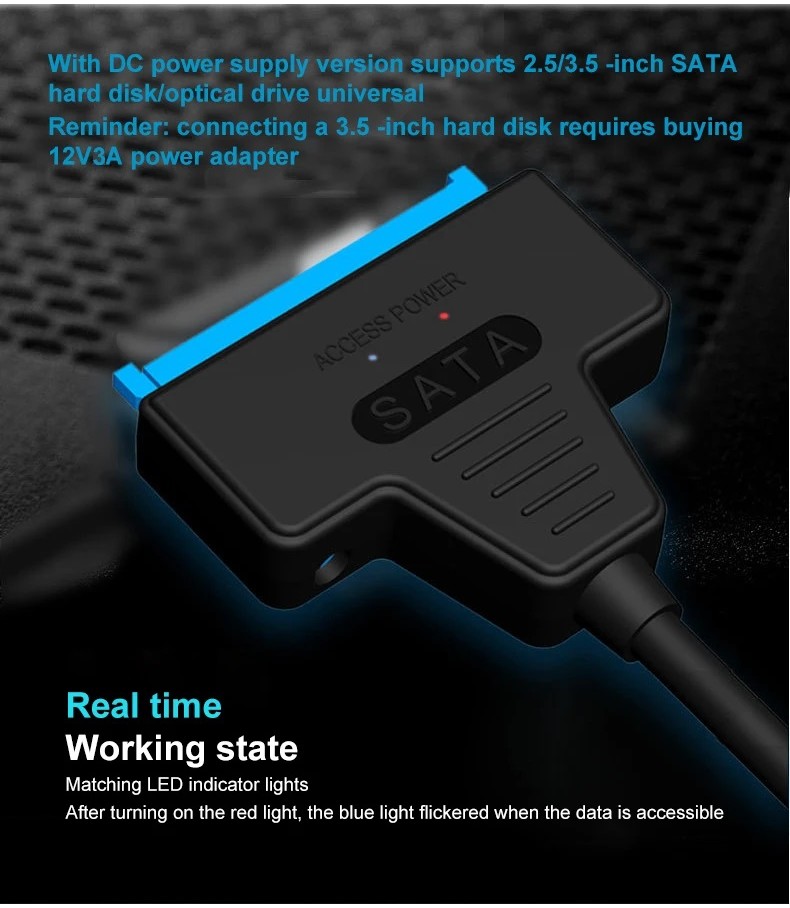 BENOSEM USB SATA Cable Sata To USB 3.0 Adapter UP To 6Gbps Support 2.5 ...
