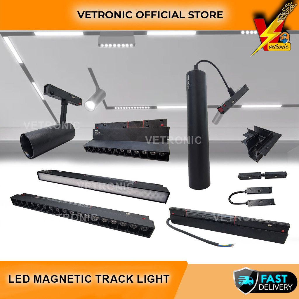 LED Magnetic Track Light Magnet Pendant Lamp Grille Folding Flood Spot ...