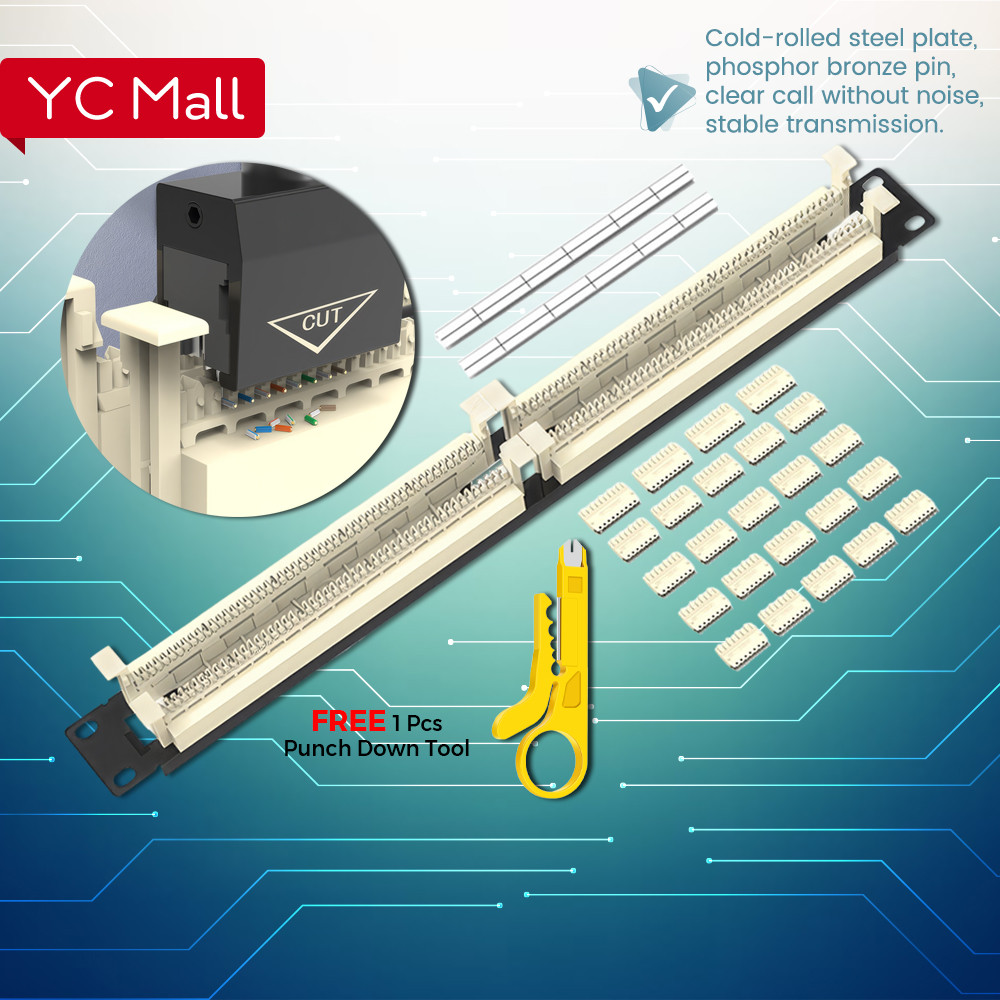 1U 19" Rack Mount 110 Type 100 Pairs Voice Telephone Patch Panel ...