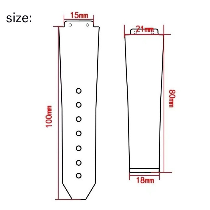 15x21mm Silicone Watch Strap for Hublot Replacement Watch Accessories ...