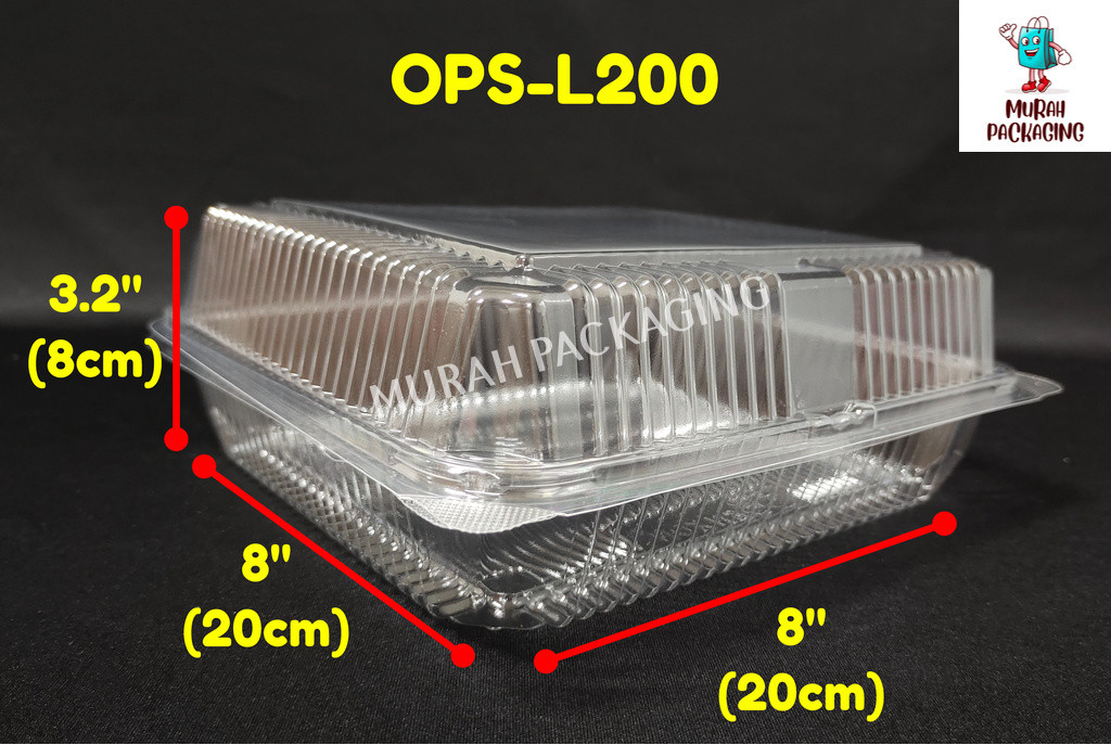 Kuih Container OPS L200 / Disposable Plastic Clear Bakery Container ...