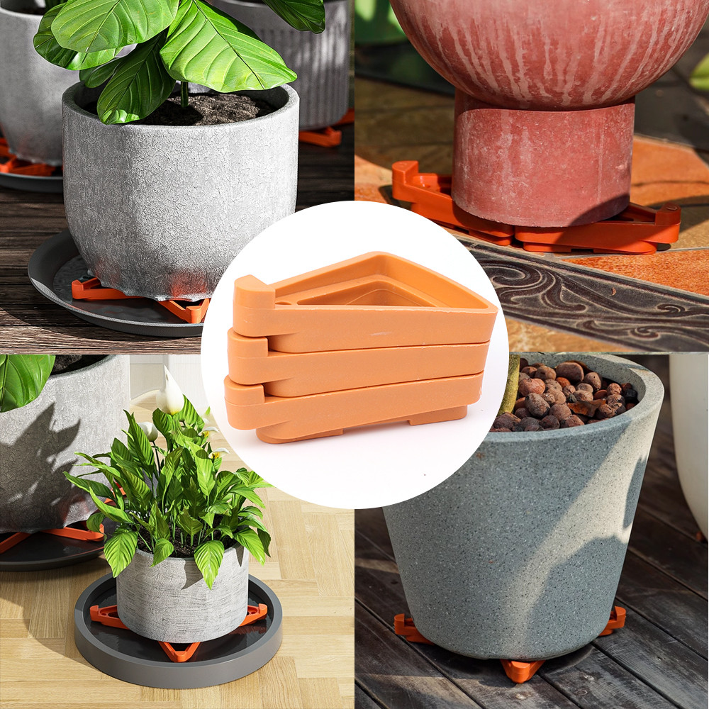 Invisible Triangle Plant Flower Pot Feet Stand - Garden Flowerpot Foot ...